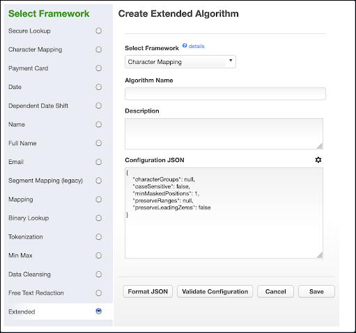 General UI for extended algorithms