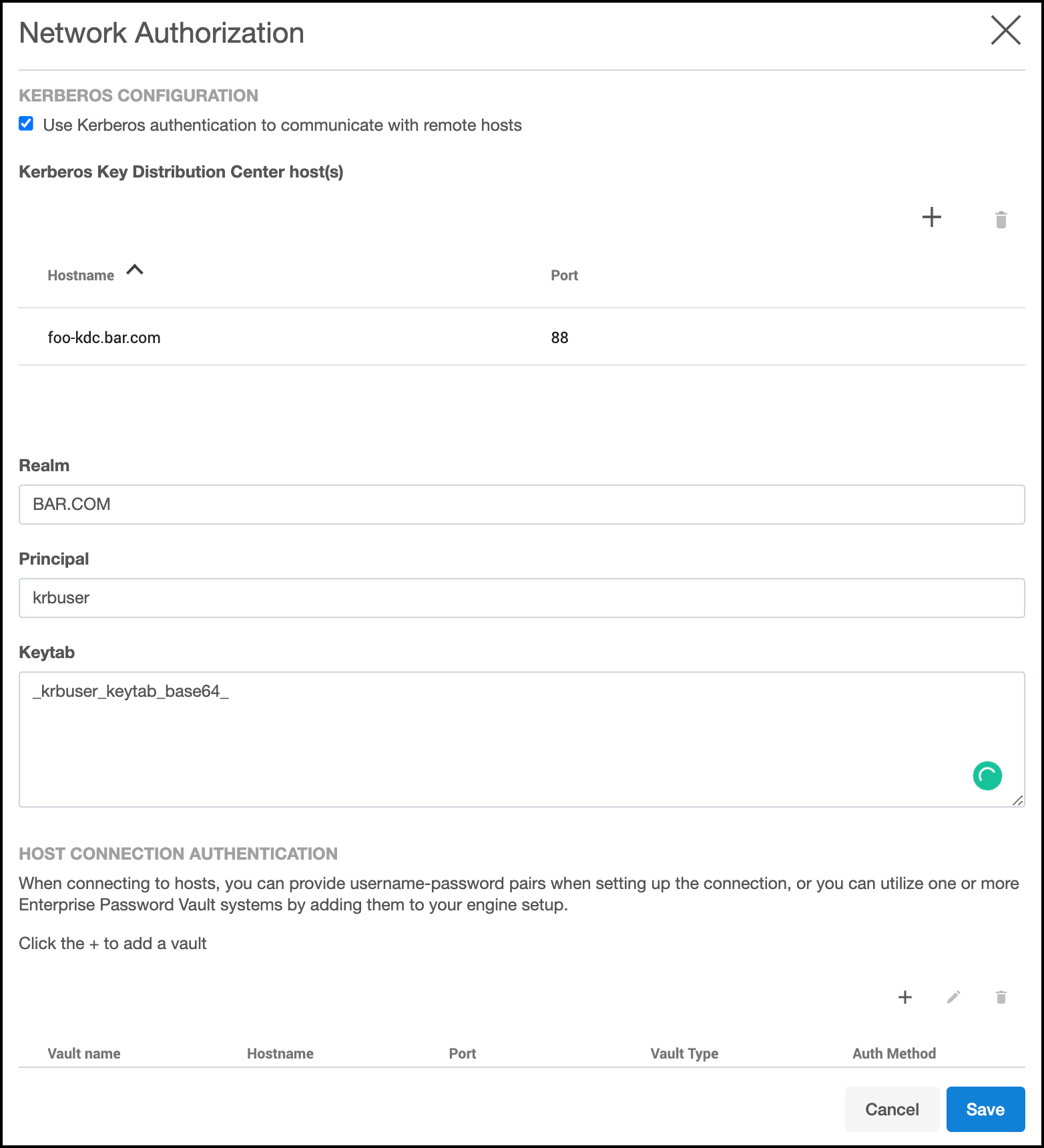 Kerberos configuration