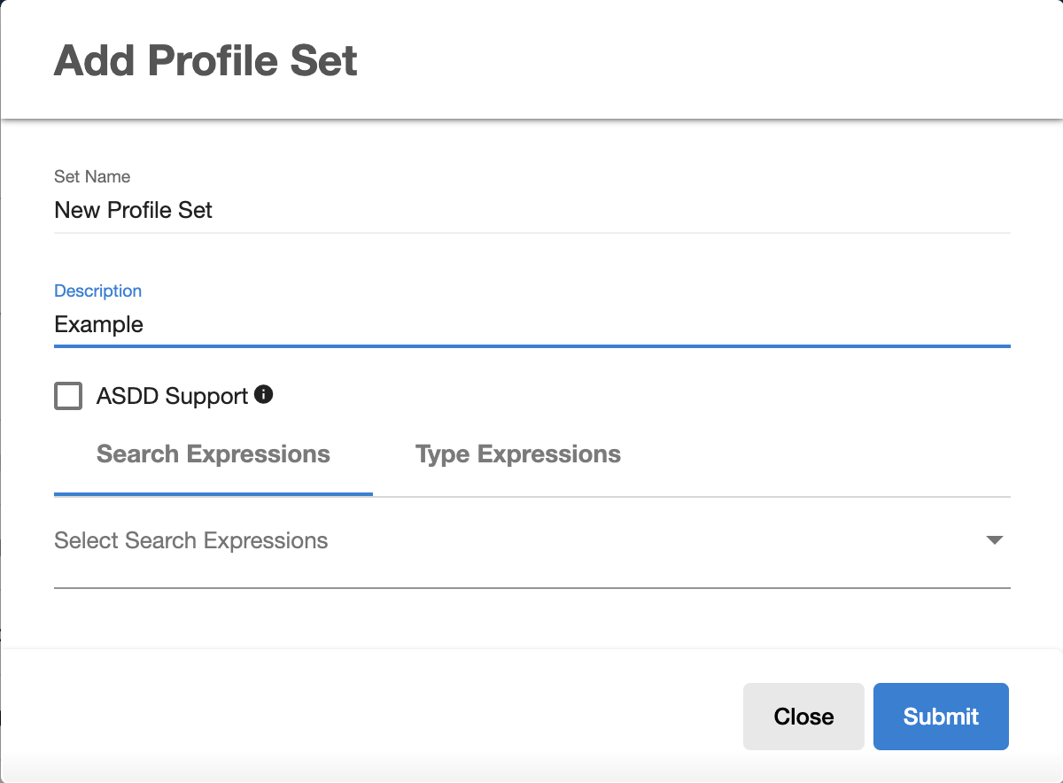 Configuring profile sets